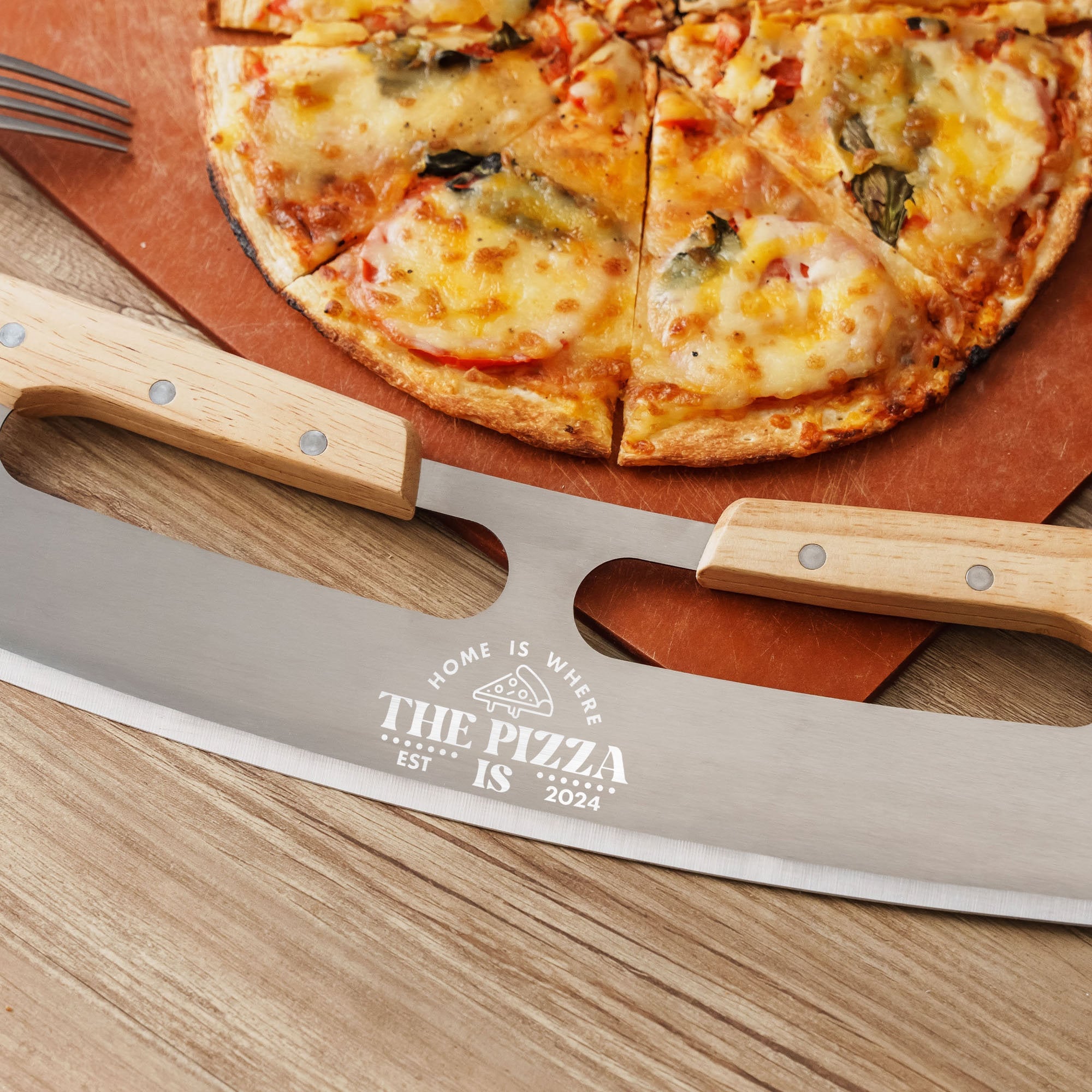 14" Engraved Pizza Cutter with Razor-Sharp Blade