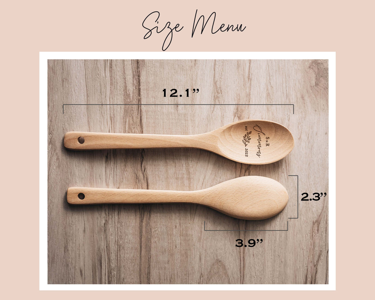 Personalized Engraved Wooden Spoon - Hundred Hearts